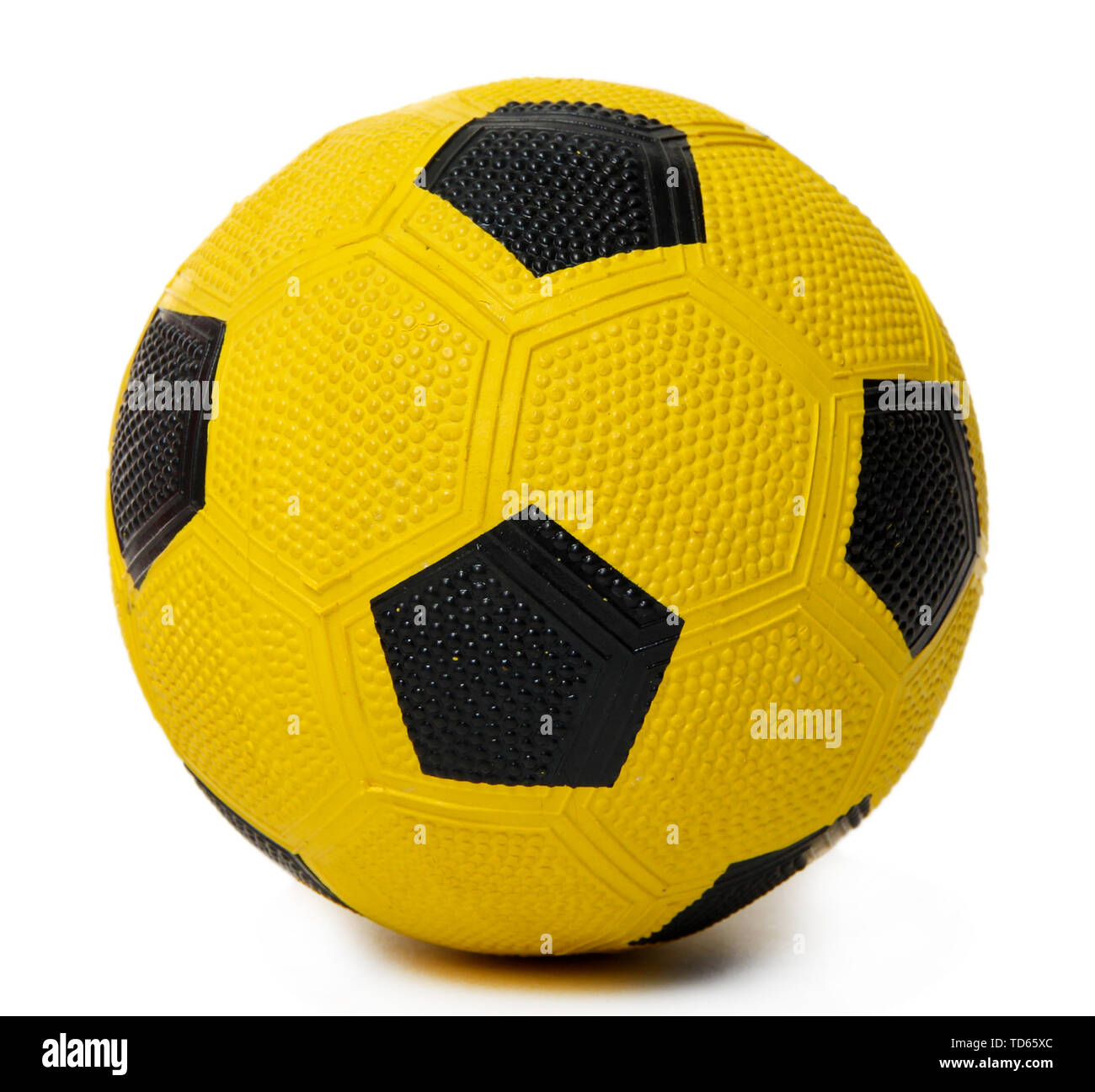 Children's yellow football ball, isolated on white Stock Photo - Alamy