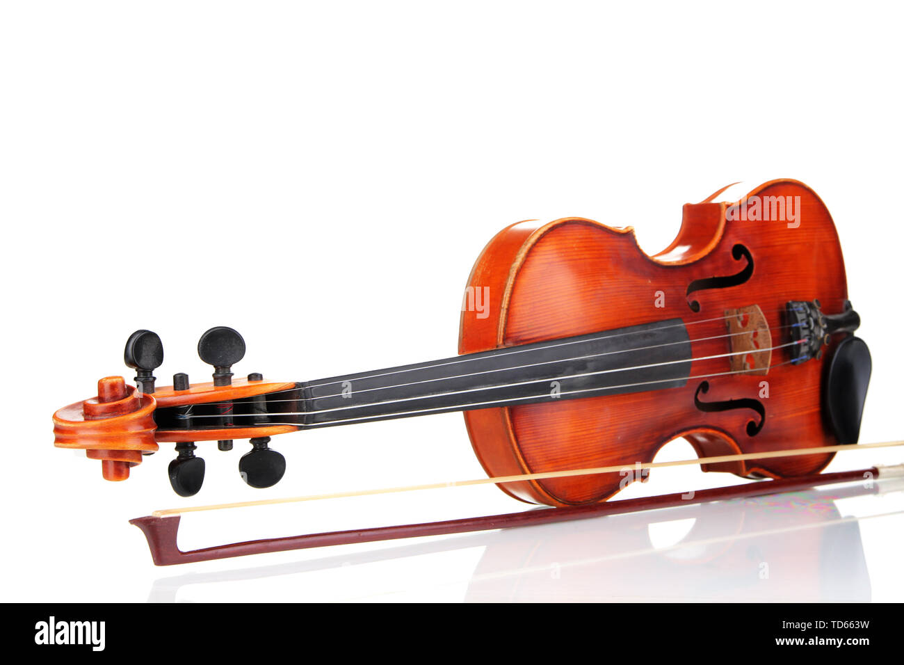 Classical violin isolated on white Stock Photo - Alamy