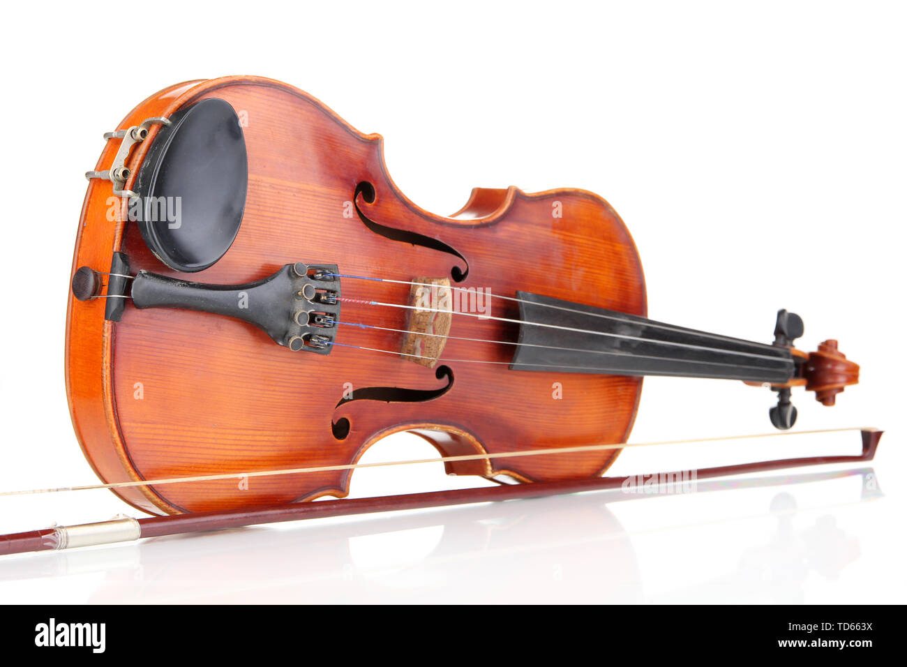 Classical violin isolated on white Stock Photo - Alamy