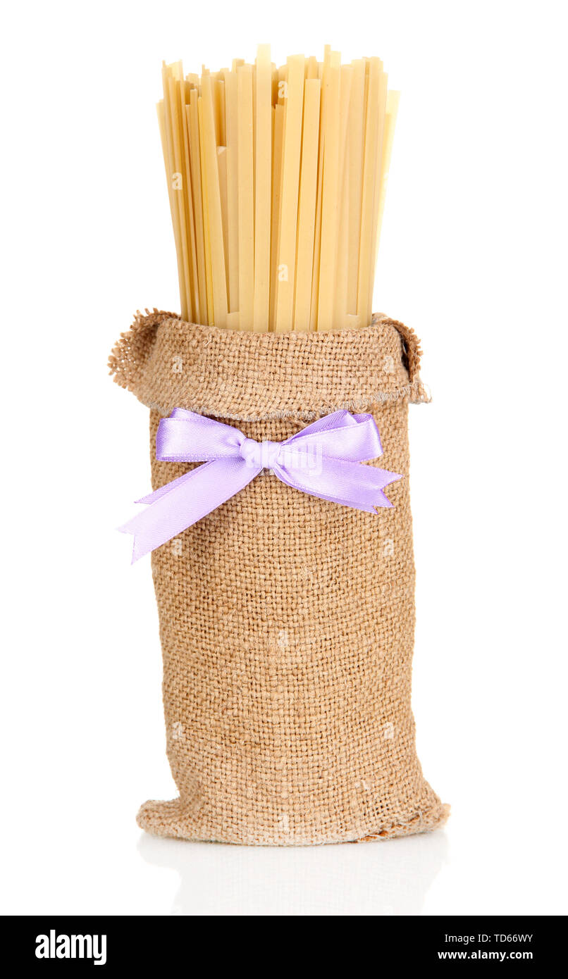 Pasta in bag isolated on white Stock Photo - Alamy