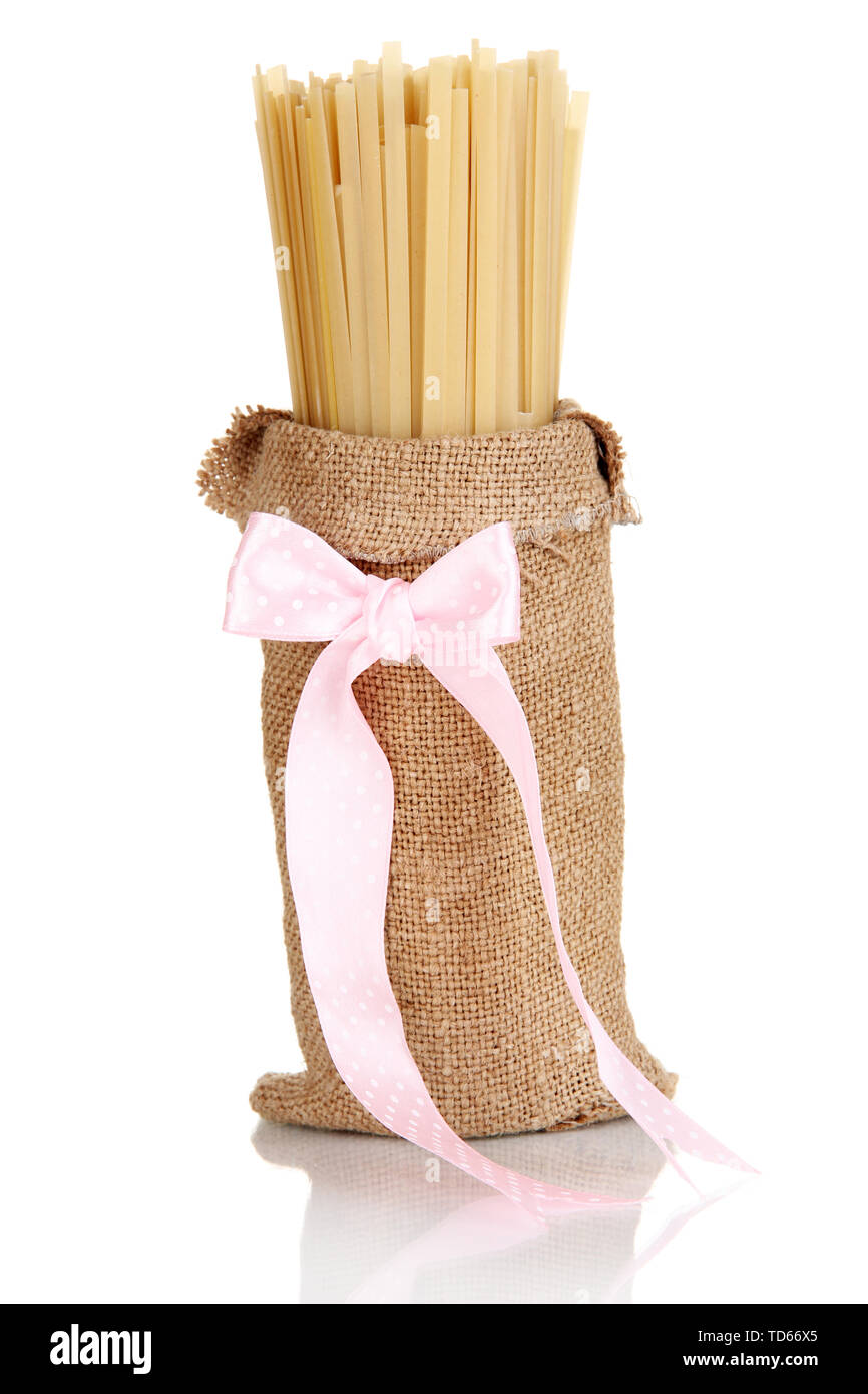 Pasta in bag isolated on white Stock Photo - Alamy