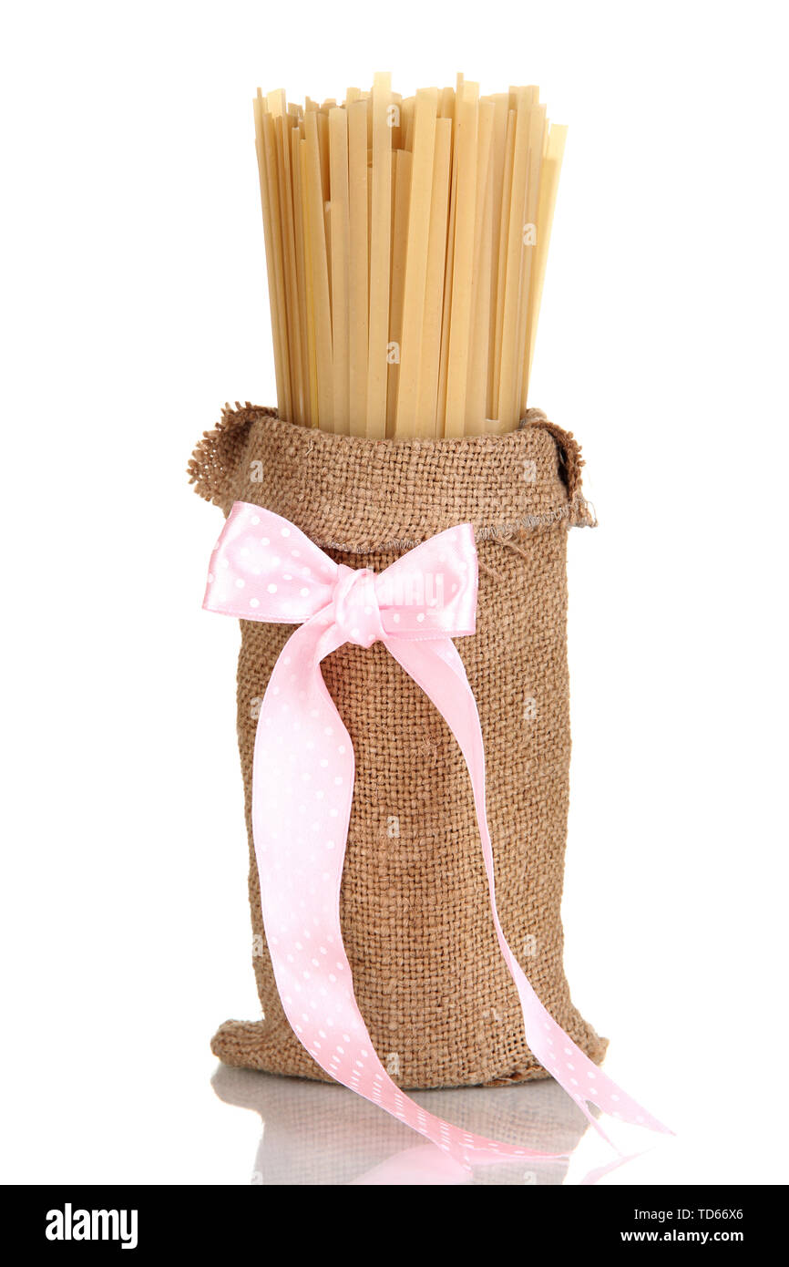 Pasta in bag isolated on white Stock Photo - Alamy