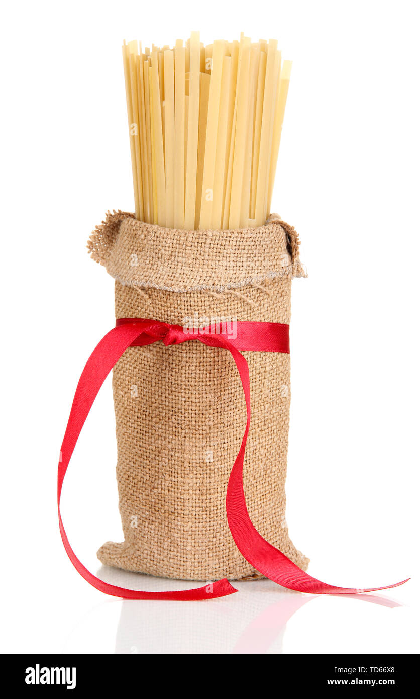 Pasta in bag isolated on white Stock Photo - Alamy