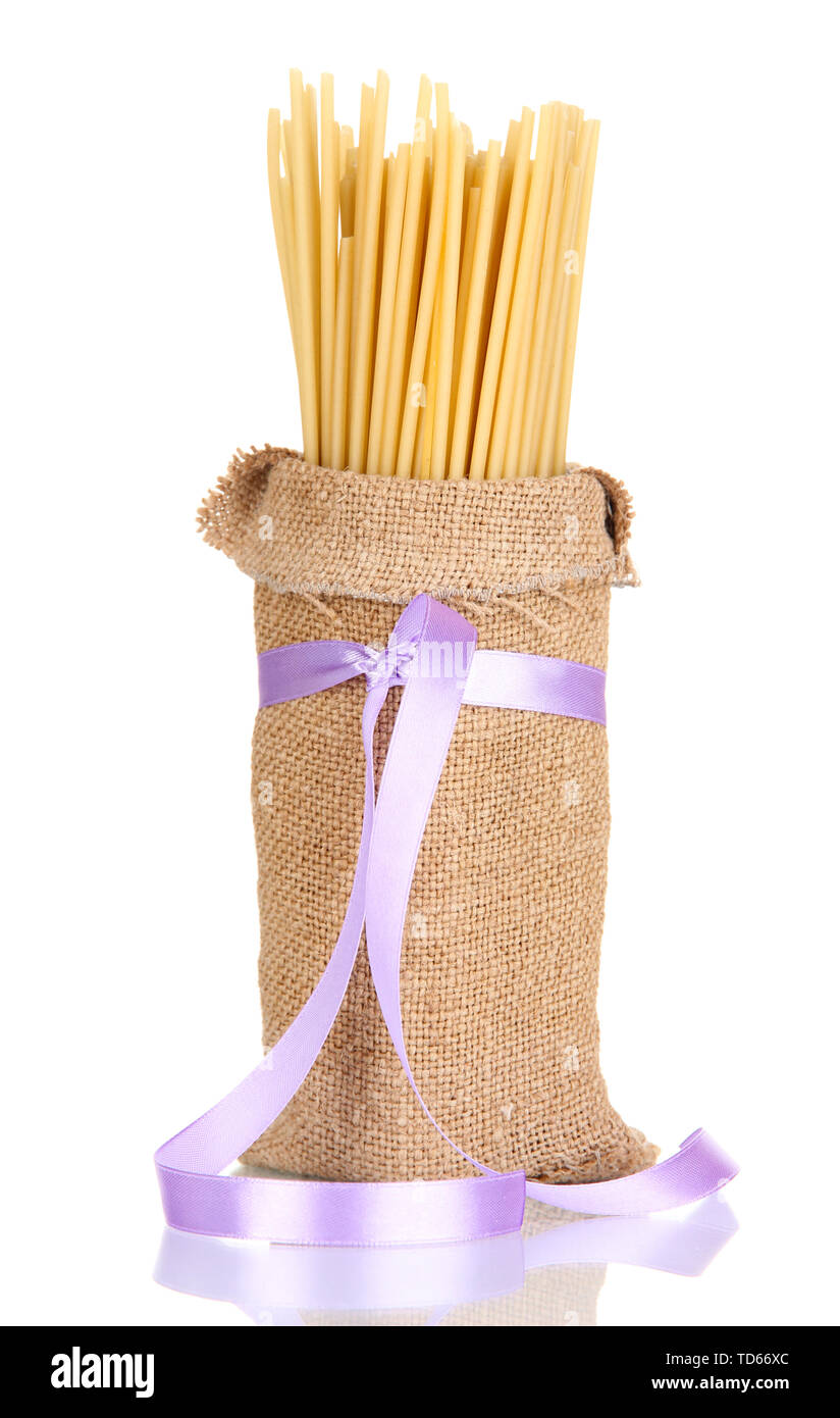 Pasta in bag isolated on white Stock Photo - Alamy