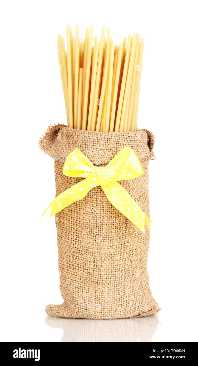 Pasta in bag isolated on white Stock Photo - Alamy