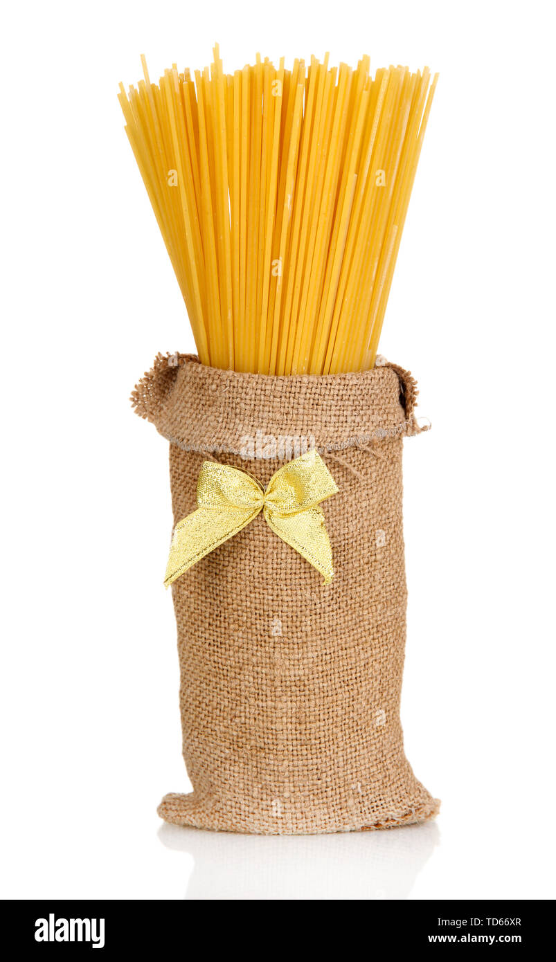 Pasta in bag isolated on white Stock Photo - Alamy