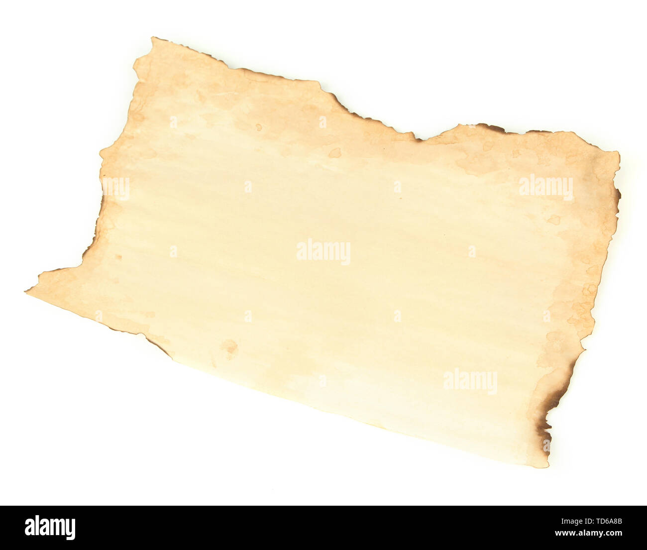 Old paper isolated on white Stock Photo - Alamy