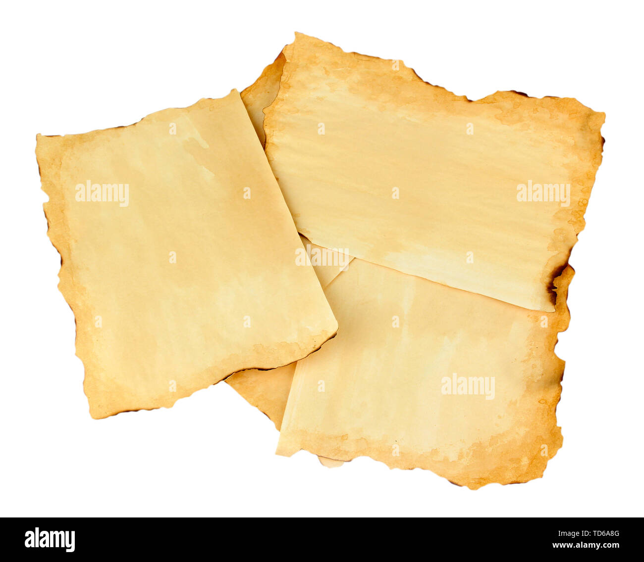 Old paper isolated on white Stock Photo - Alamy