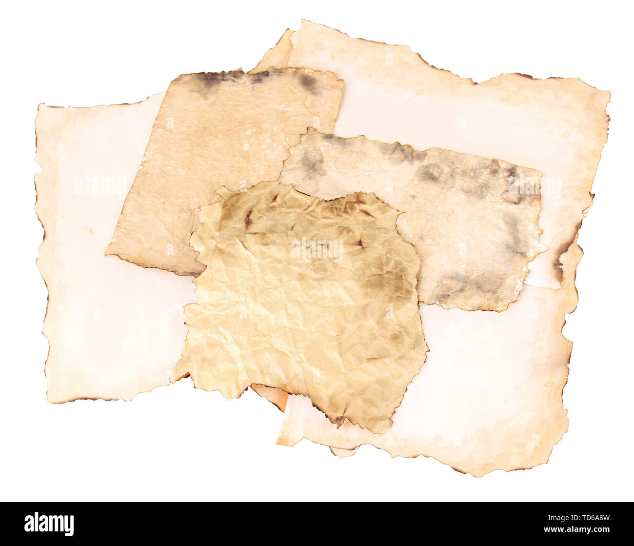 Old paper isolated on white Stock Photo - Alamy