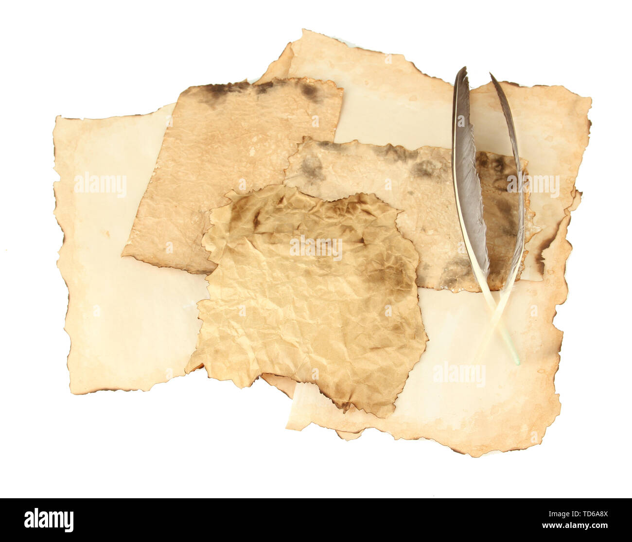 Old paper isolated on white Stock Photo - Alamy
