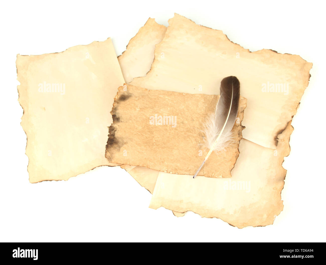 Old paper isolated on white Stock Photo - Alamy