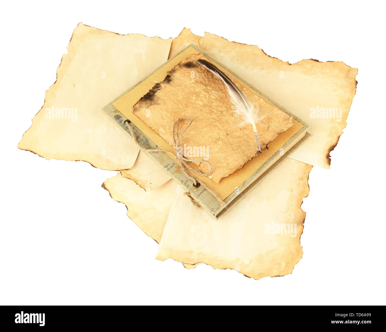 Old paper isolated on white Stock Photo - Alamy