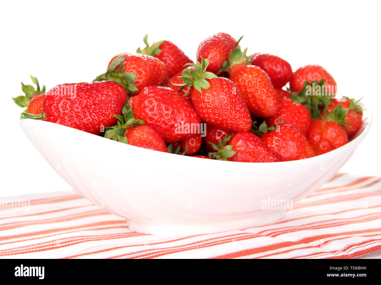 Fresh strawberry in bowl isolated on white Stock Photo - Alamy