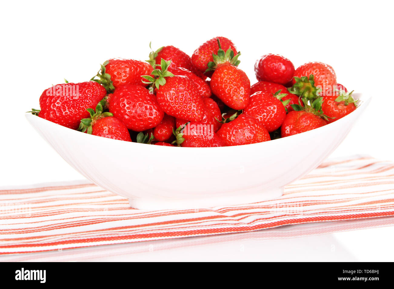 Fresh strawberry in bowl isolated on white Stock Photo - Alamy