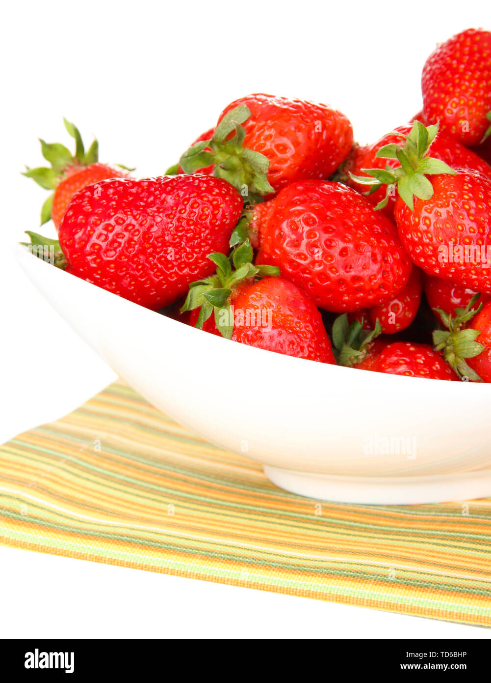 Fresh strawberry in bowl isolated on white Stock Photo - Alamy