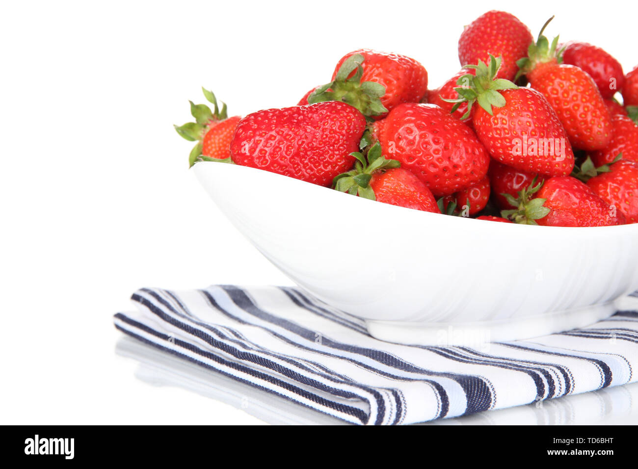 Fresh strawberry in bowl isolated on white Stock Photo - Alamy