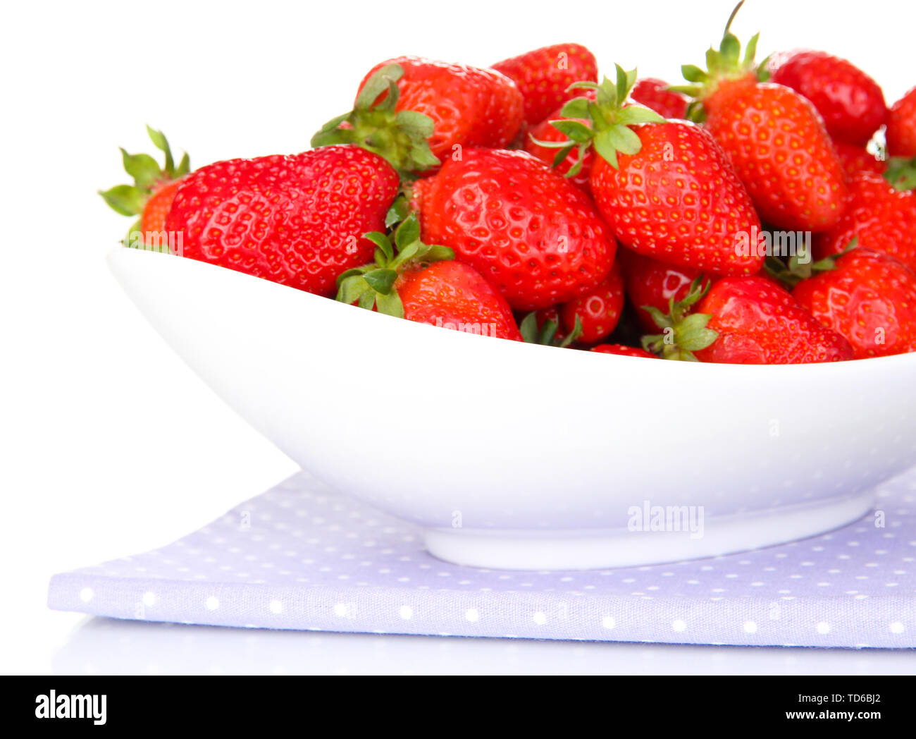 Fresh strawberry in bowl isolated on white Stock Photo - Alamy
