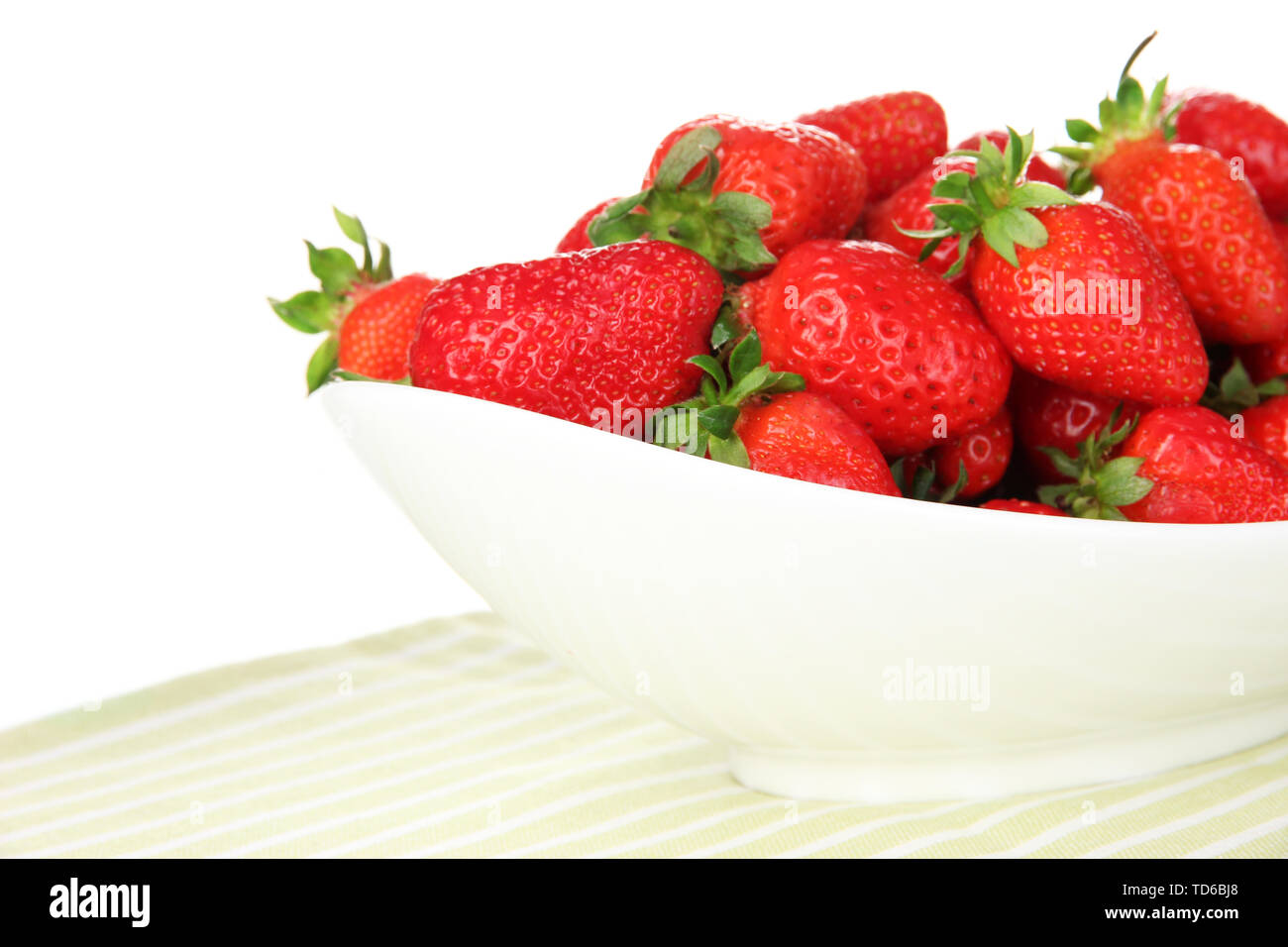 Fresh strawberry in bowl isolated on white Stock Photo - Alamy