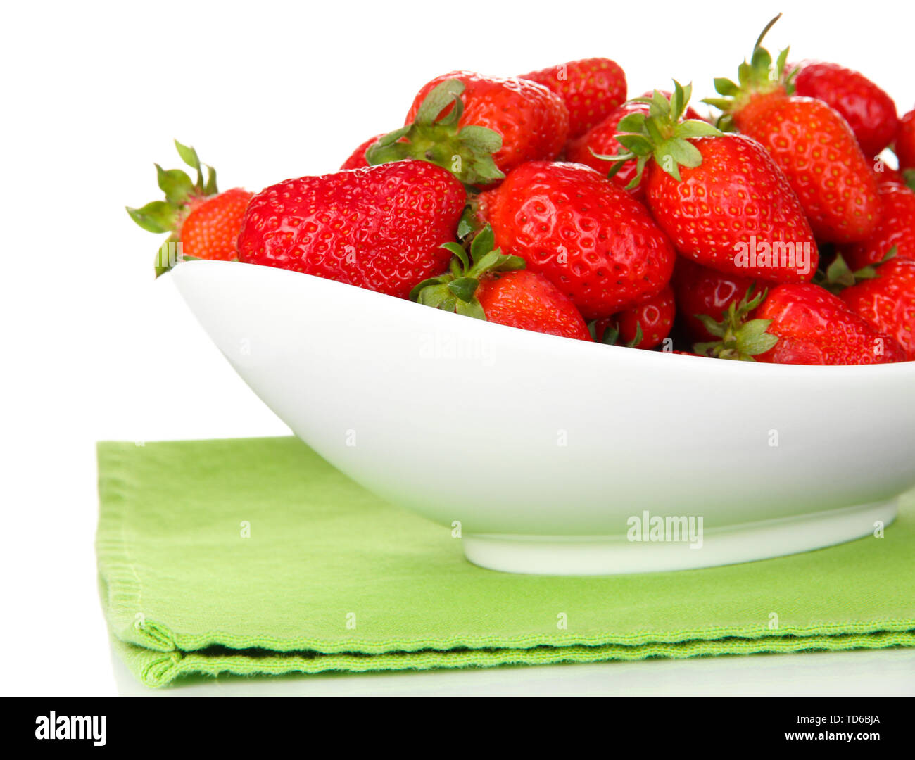 Fresh strawberry in bowl isolated on white Stock Photo - Alamy