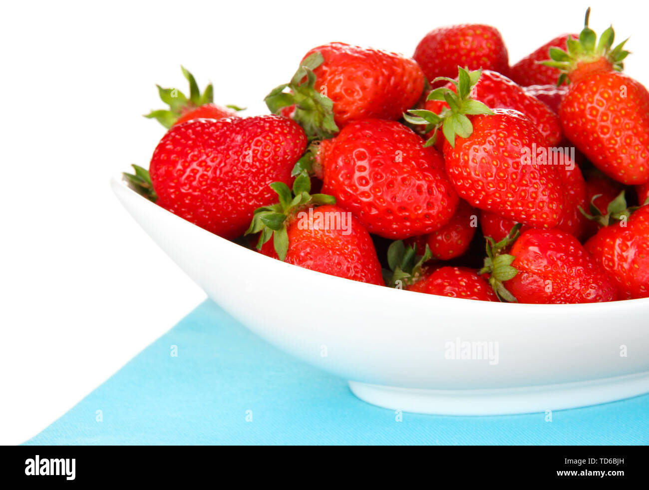 Fresh strawberry in bowl isolated on white Stock Photo - Alamy
