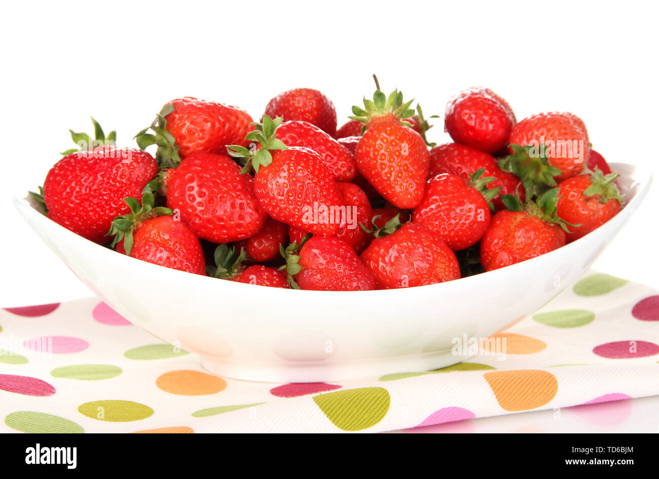 Fresh strawberry in bowl isolated on white Stock Photo - Alamy
