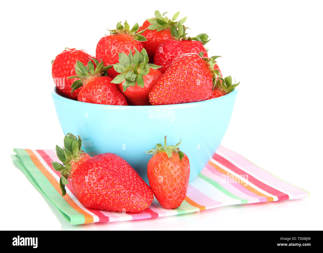 Fresh strawberry in bowl isolated on white Stock Photo - Alamy