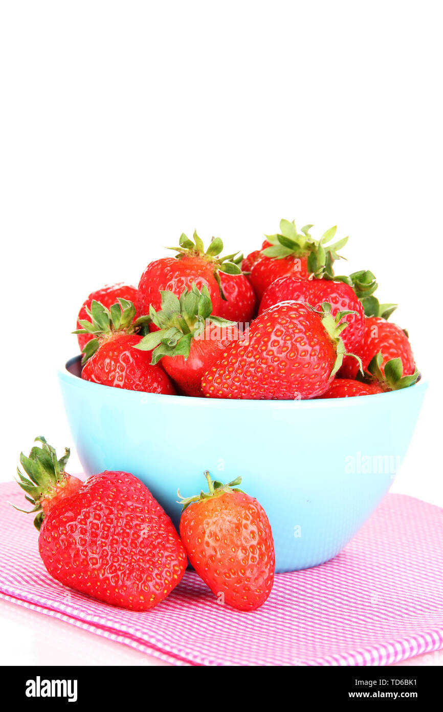 Fresh strawberry in bowl isolated on white Stock Photo - Alamy