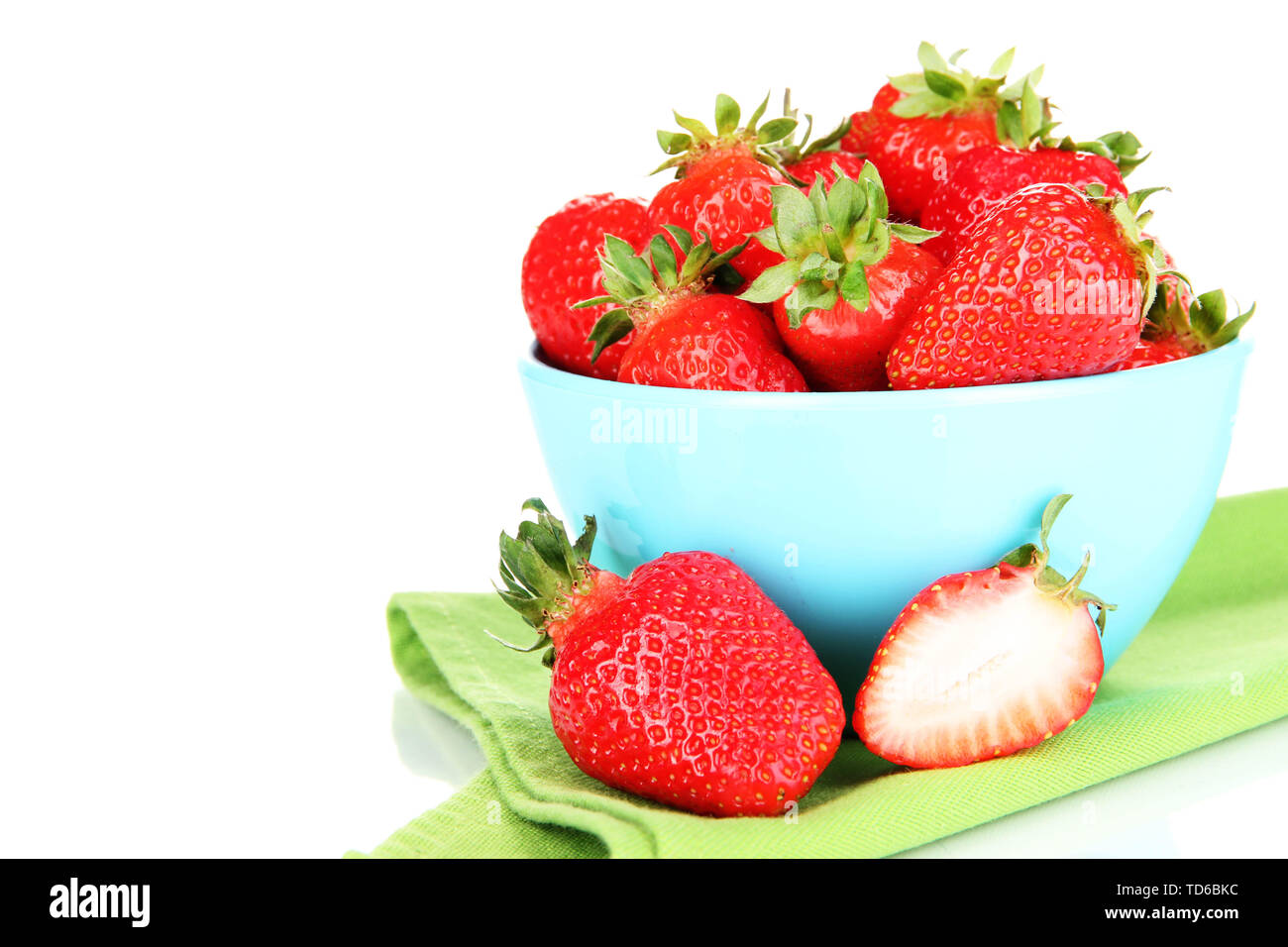 Fresh strawberry in bowl isolated on white Stock Photo - Alamy