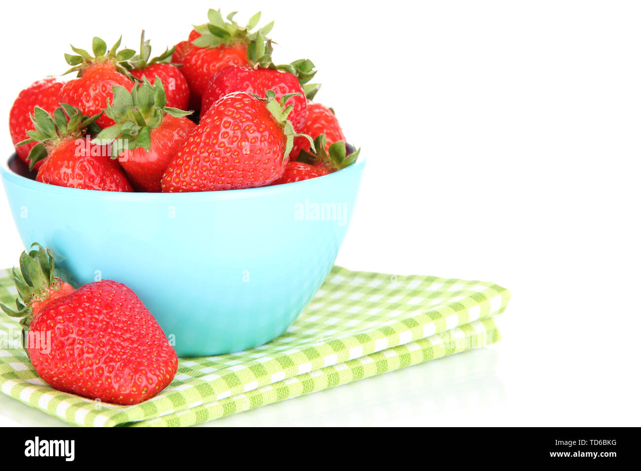Fresh strawberry in bowl isolated on white Stock Photo - Alamy
