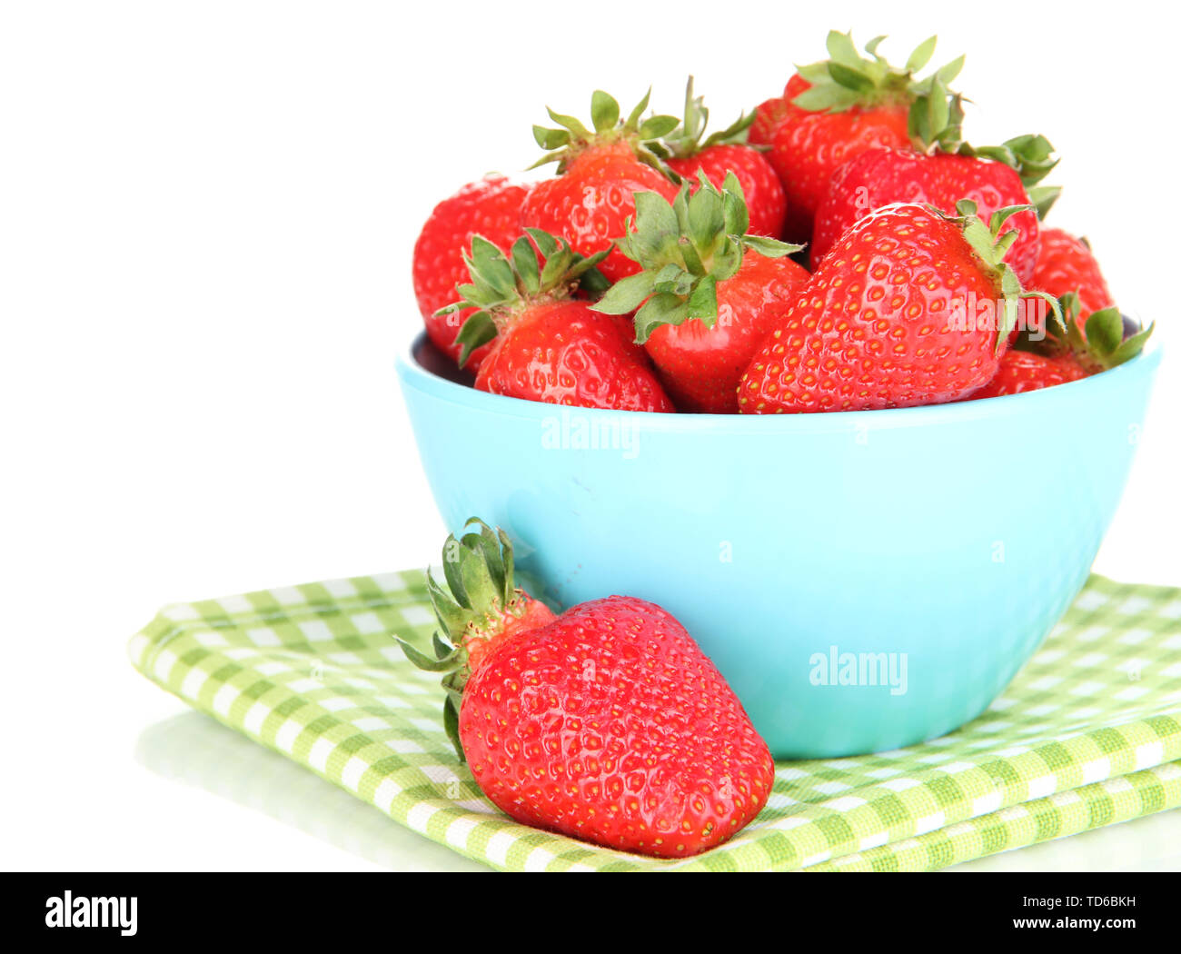 Fresh strawberry in bowl isolated on white Stock Photo - Alamy