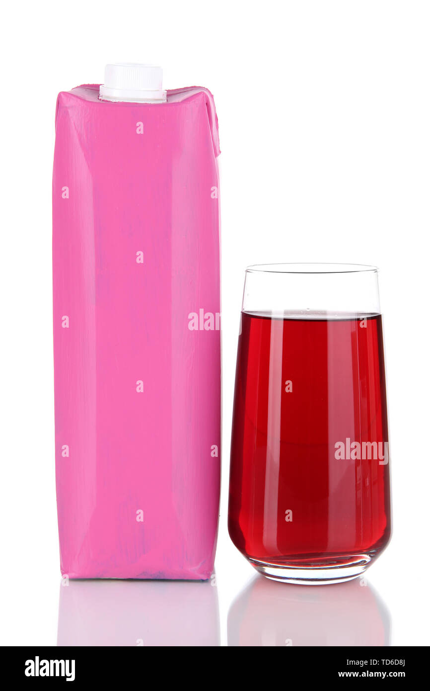Juice pack isolated on white Stock Photo - Alamy