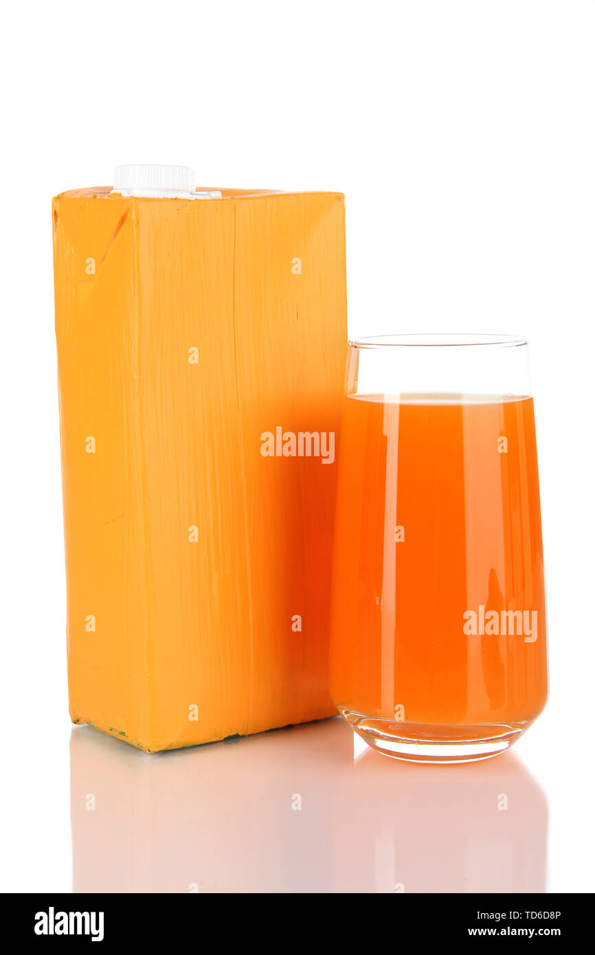 Juice pack isolated on white Stock Photo - Alamy