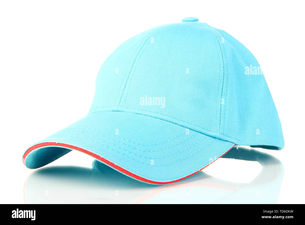 Blue peaked cap isolated on white Stock Photo - Alamy