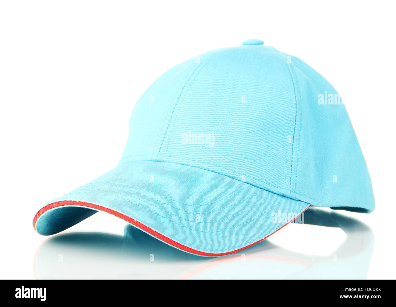 Blue peaked cap isolated on white Stock Photo - Alamy