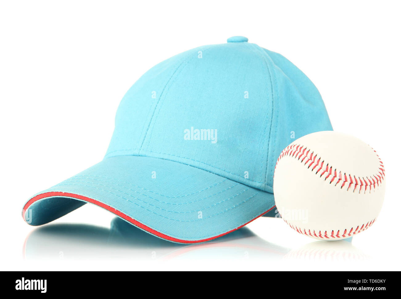 Blue peaked cap isolated on white Stock Photo - Alamy