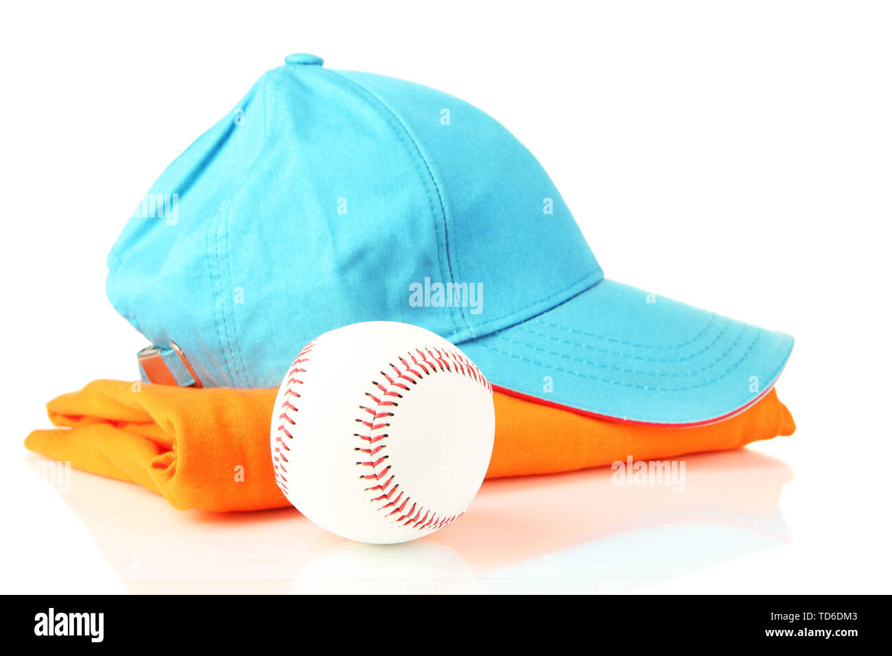 Blue peaked cap isolated on white Stock Photo - Alamy