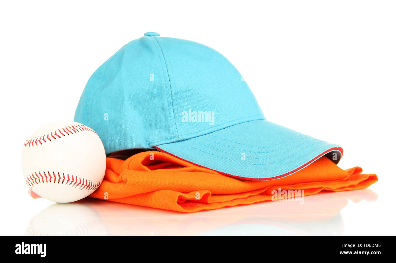 Blue peaked cap isolated on white Stock Photo - Alamy