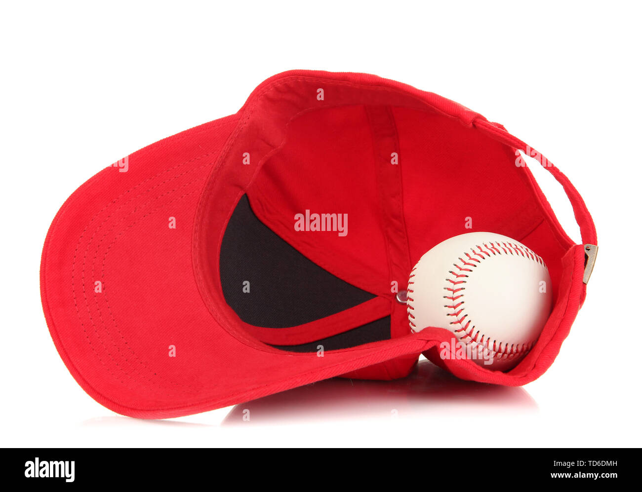 Red peaked cap isolated on white Stock Photo - Alamy
