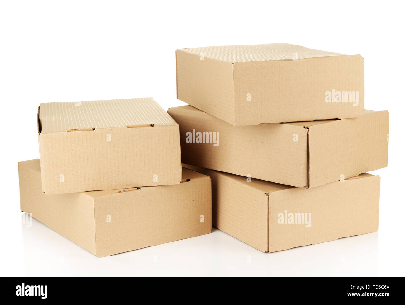 Parcels boxes, isolated on white Stock Photo - Alamy