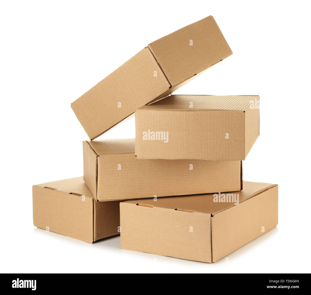 Parcels boxes, isolated on white Stock Photo - Alamy