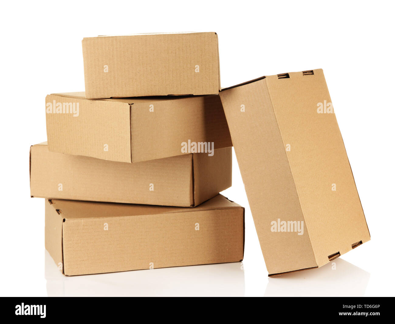Parcels boxes, isolated on white Stock Photo - Alamy