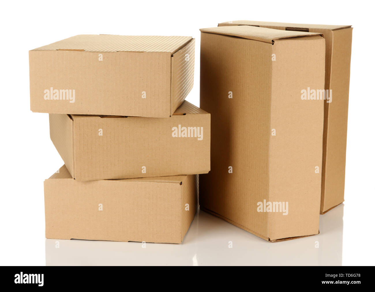 Parcels boxes, isolated on white Stock Photo - Alamy
