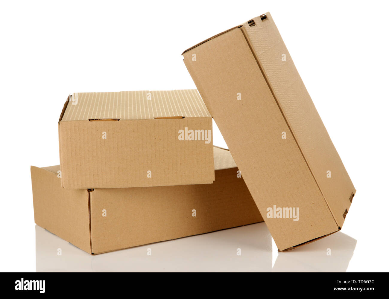 Parcels boxes, isolated on white Stock Photo - Alamy