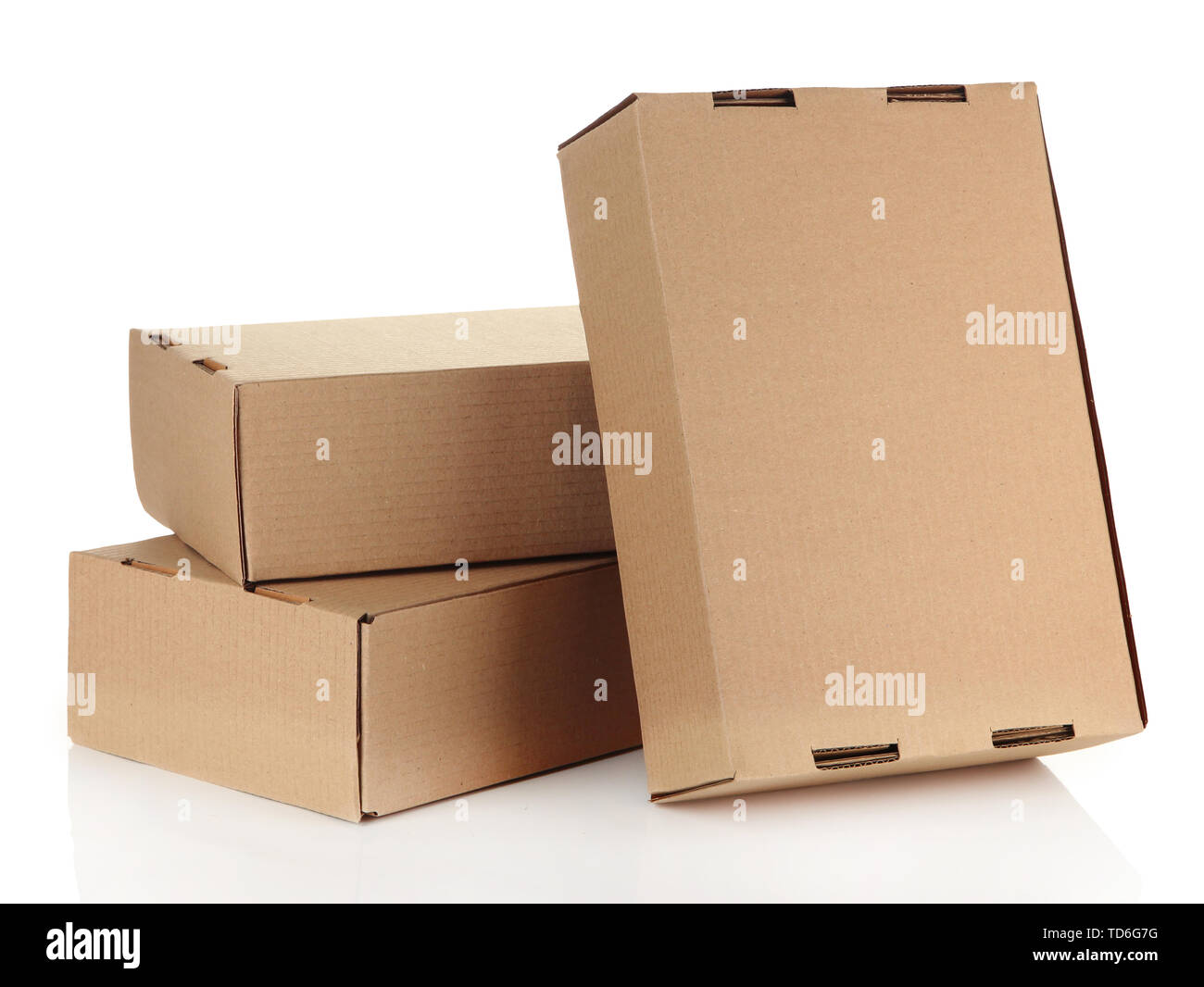 Parcels boxes, isolated on white Stock Photo - Alamy
