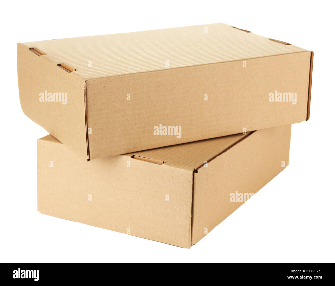 Parcels boxes, isolated on white Stock Photo - Alamy