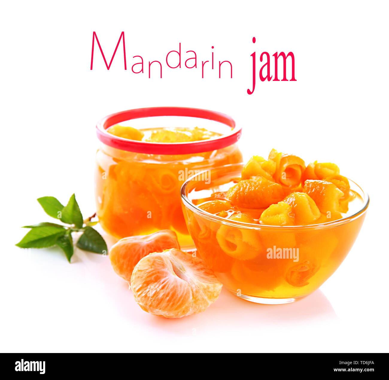 Mandarin jam isolated on white Stock Photo - Alamy