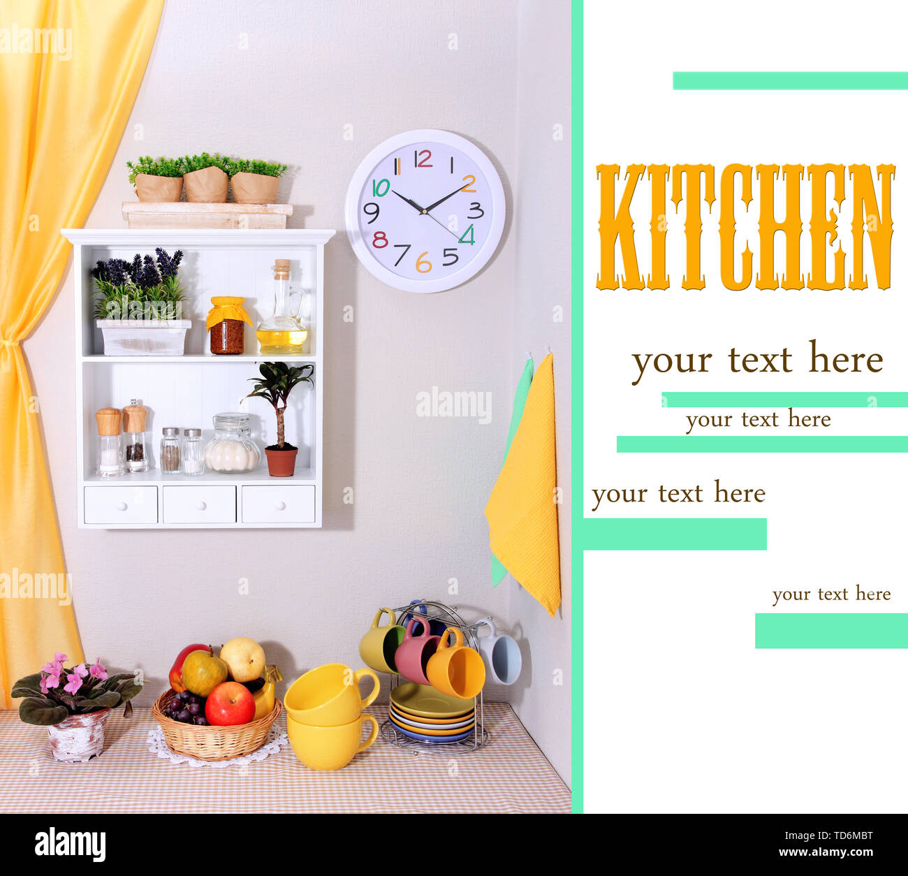 Beautiful kitchen interior Stock Photo - Alamy