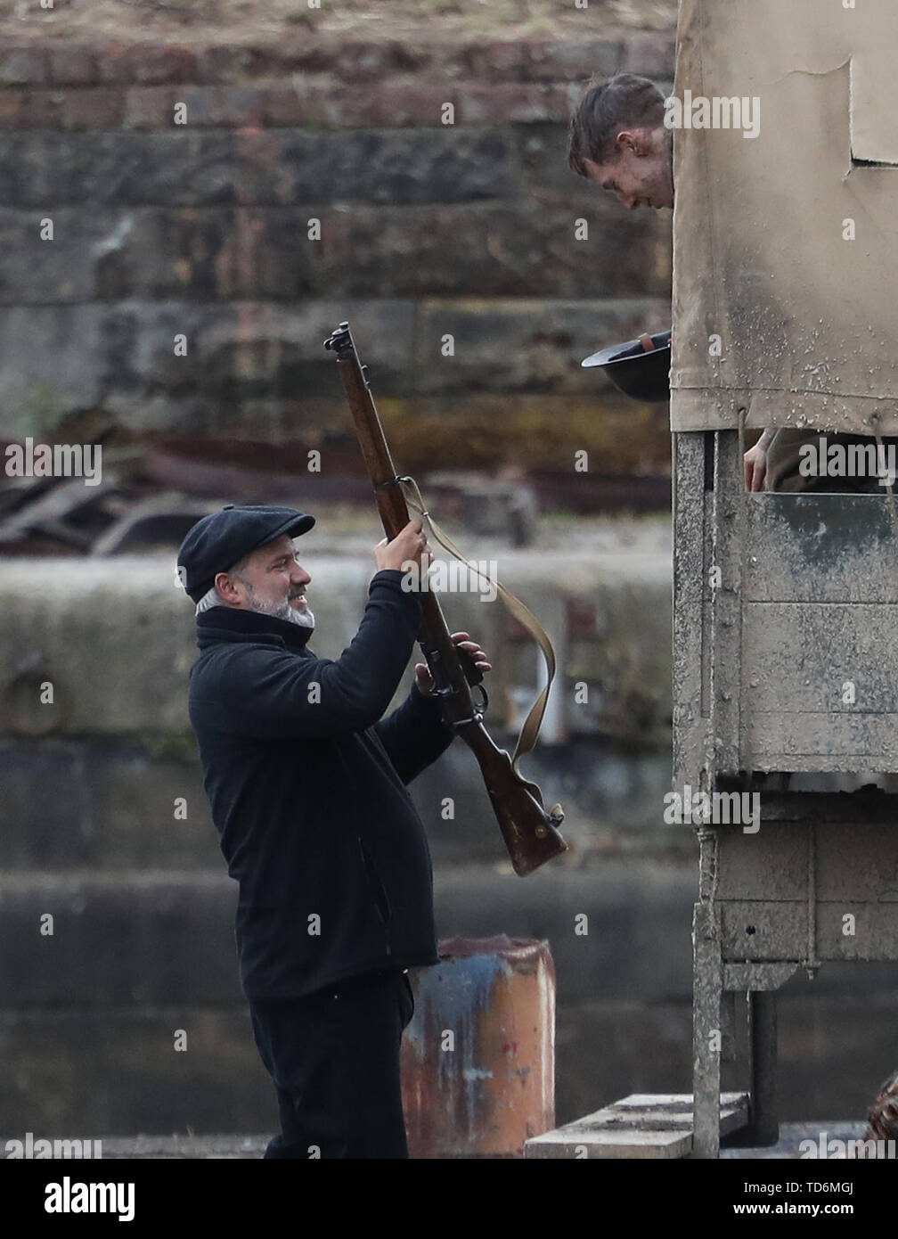 Director Sam Mendes on the set of his new film 1917 at Govan Docks in ...