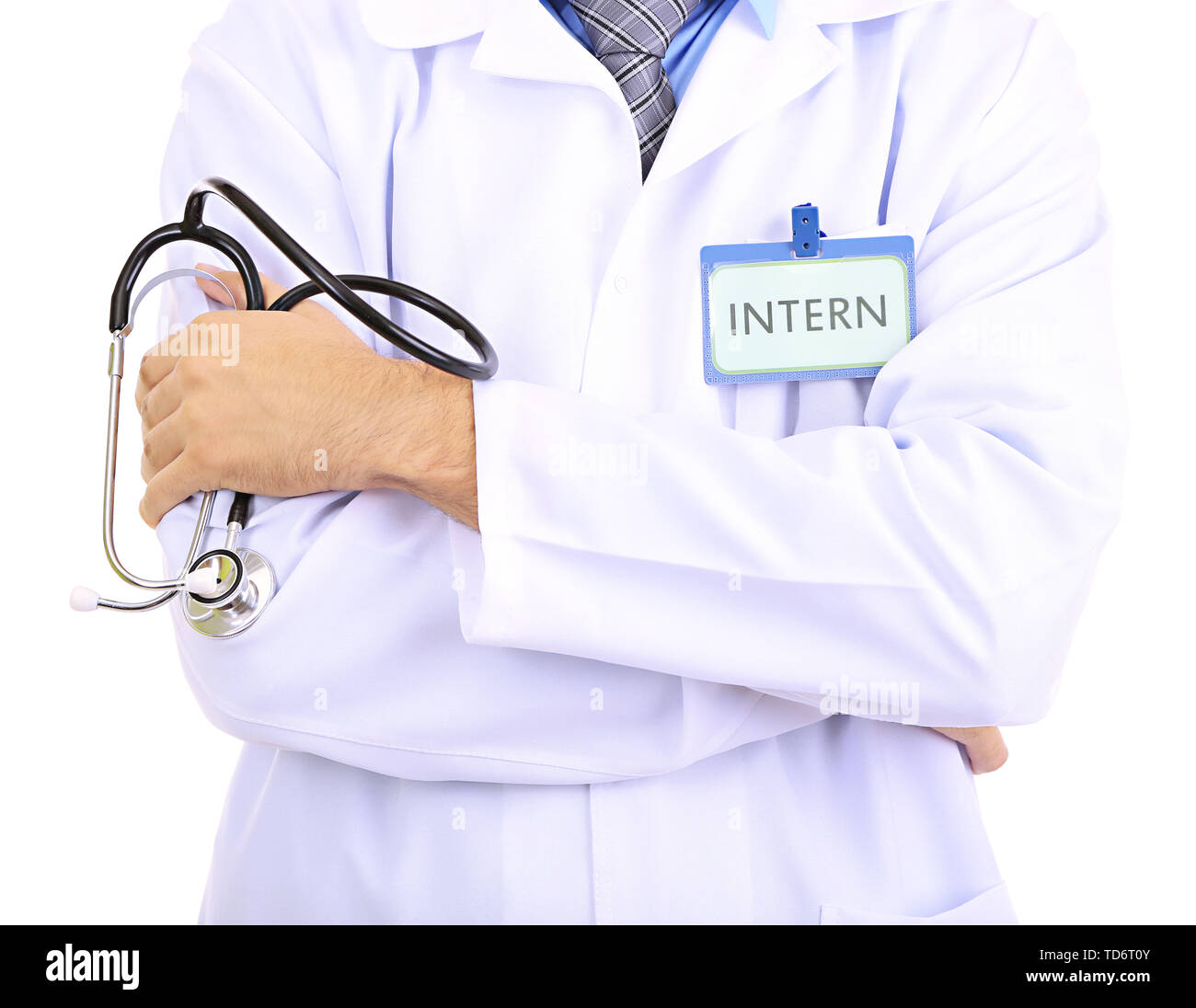 Medical intern isolated on white Stock Photo - Alamy