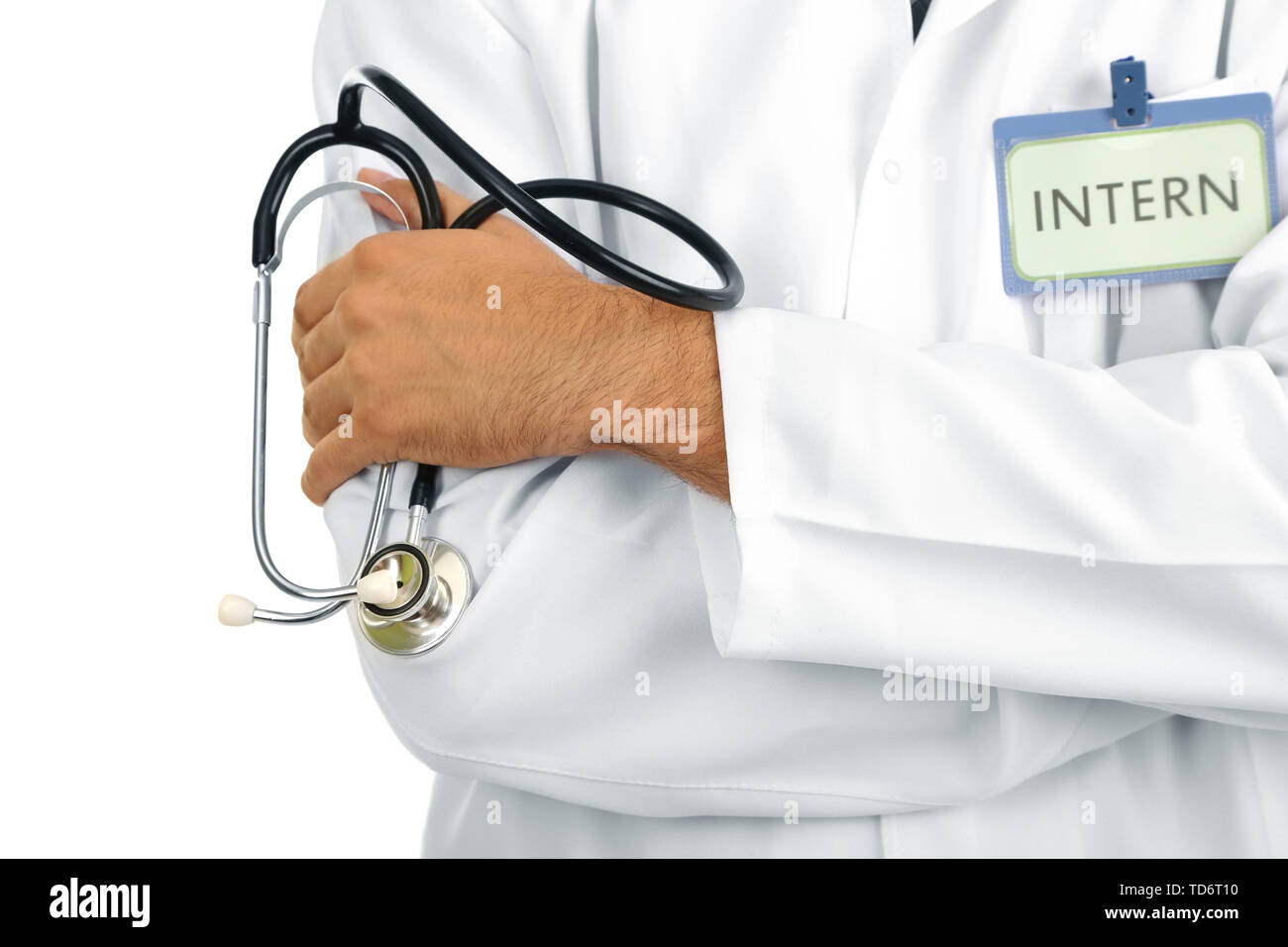 Medical intern isolated on white Stock Photo - Alamy